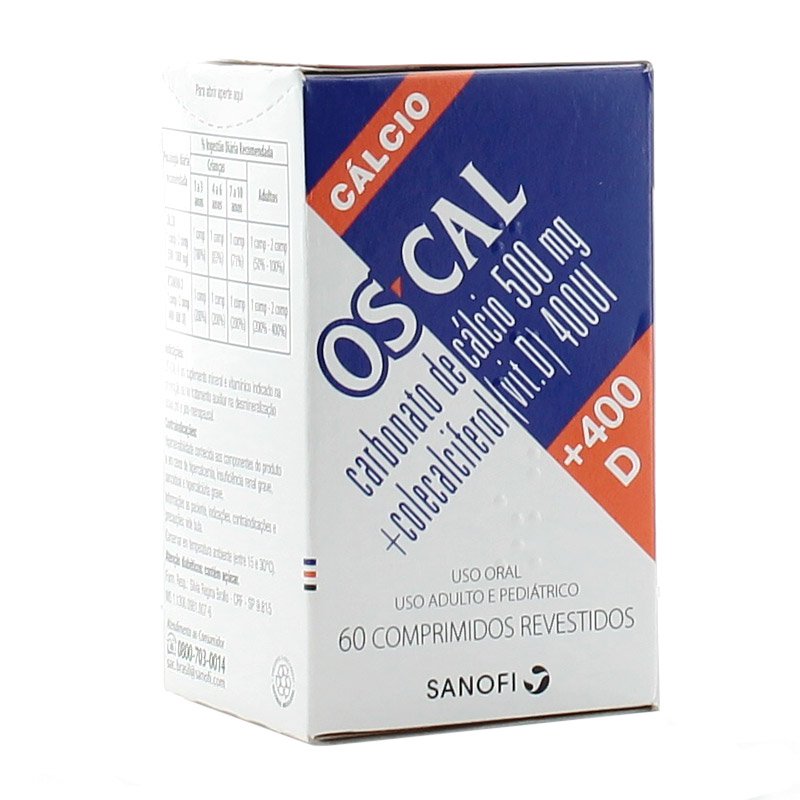 OS-CAL D 500MG/400UI COM 60 COMPRIMIDS - Farmácia do IPAM